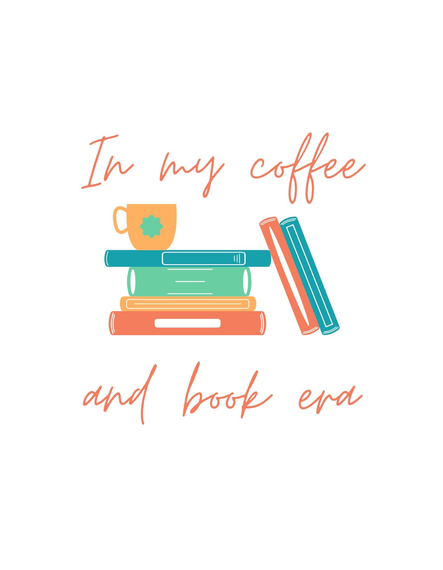 Coffee and Books SVG, PNG, and PDF - Etsy
