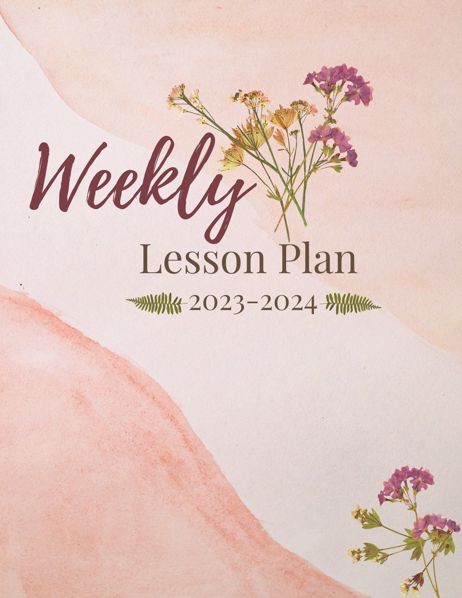 Antique Flower Weekly Digital Lesson Plan Template: 40-week - Etsy