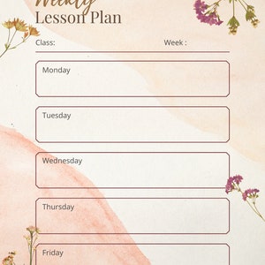 Antique Flower Weekly Digital Lesson Plan Template: 40-week - Etsy