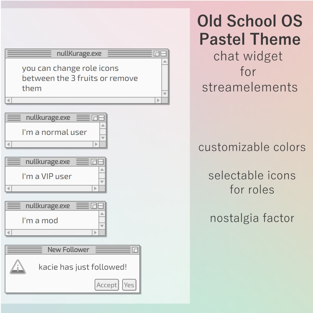 Old School Computer Pastel Themed Chat Widget for Streamelements ...