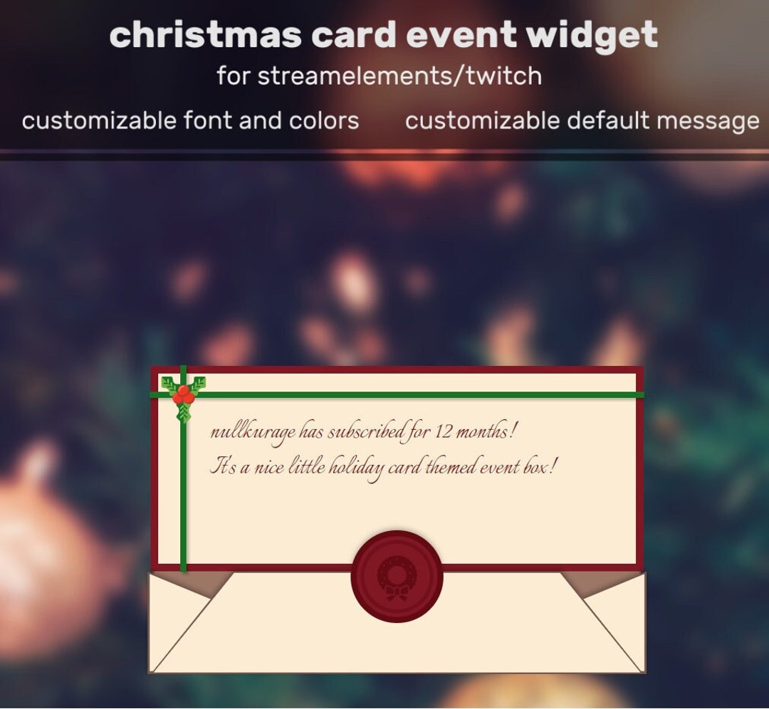 Christmas Card Event Widget for Streamelements | Twitch (customizable ...