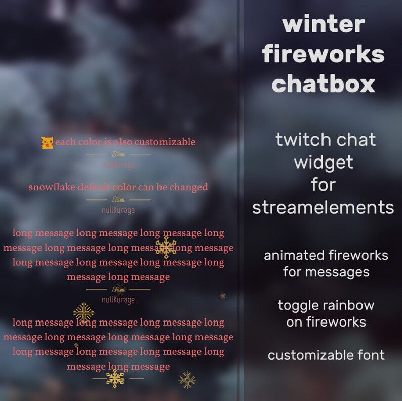 Winter Fireworks Chat Widget for Streamelements | Twitch (customizable ...