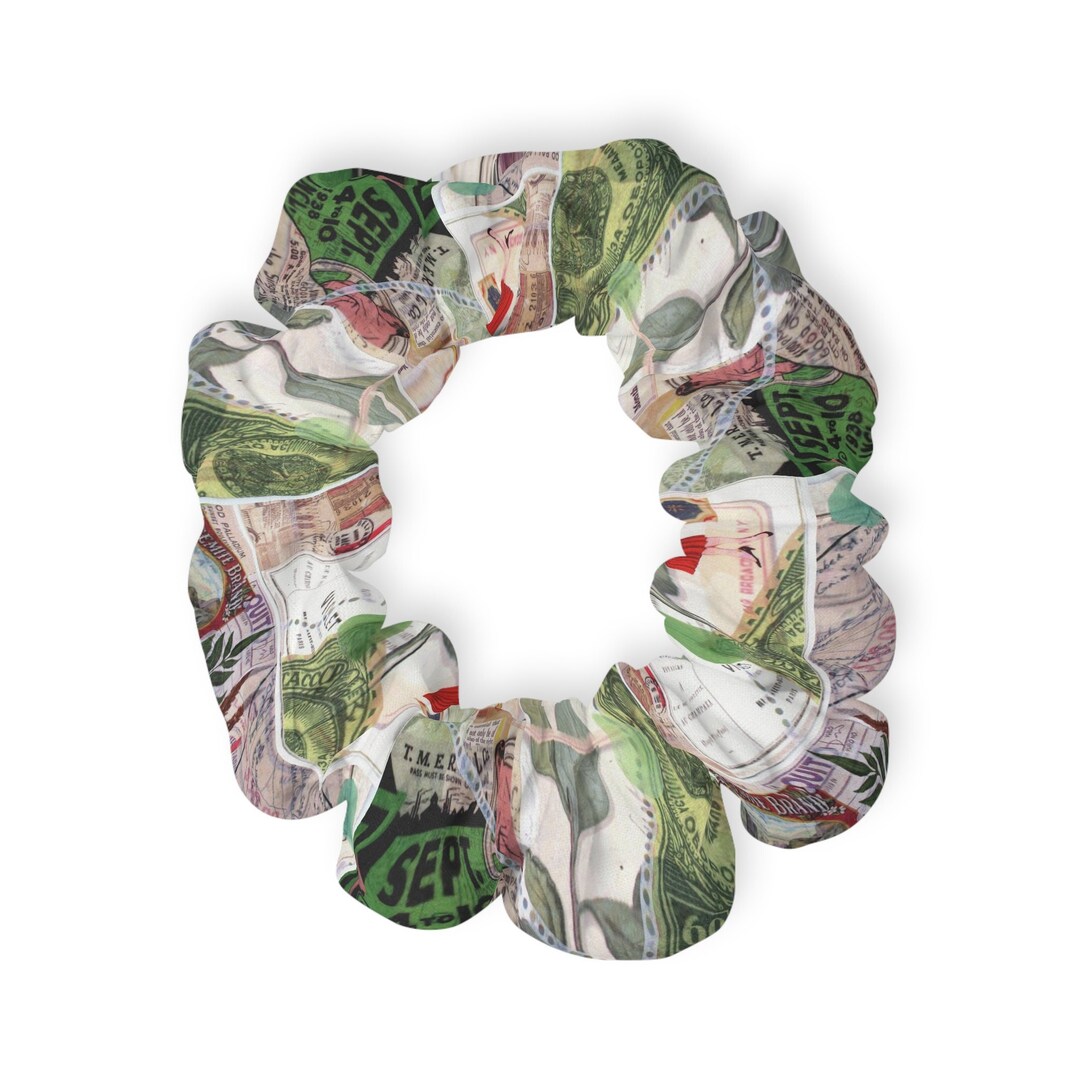 Scrunchie Collage Art Journal Art Green-white-red Vintage Sticker Vibe ...