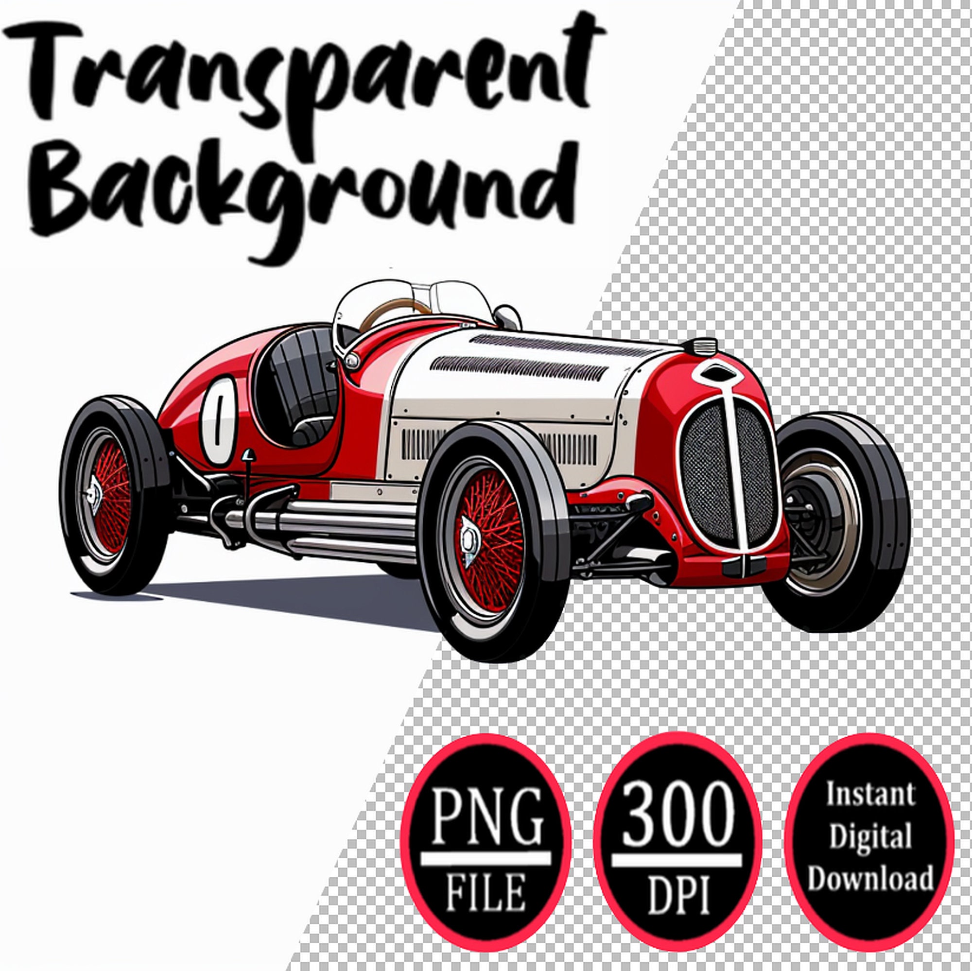 Vintage Racing Cars Clipart Bundle Vol. 1, 20 Classic Motorsport Racing ...