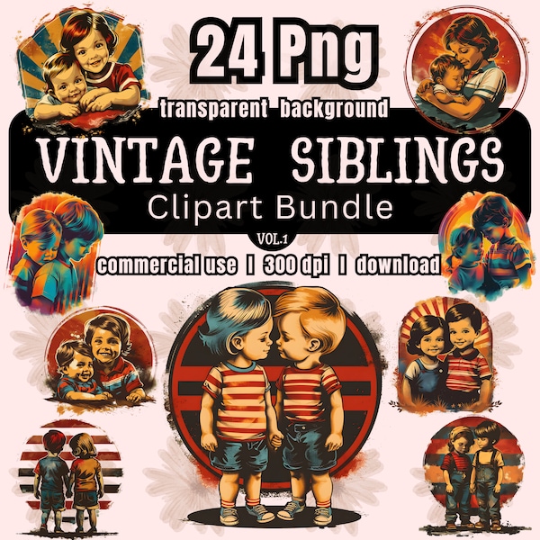 Siblings Clipart - Etsy