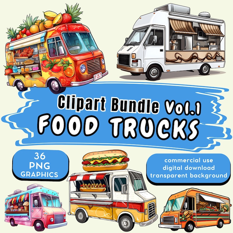 Food Truck Clipart - Etsy