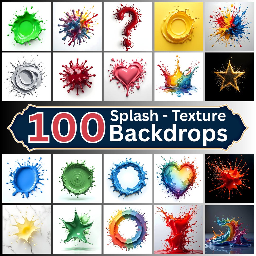100 Splash Textures – Splash and Liquid Backdrop Bundle | PNG ...