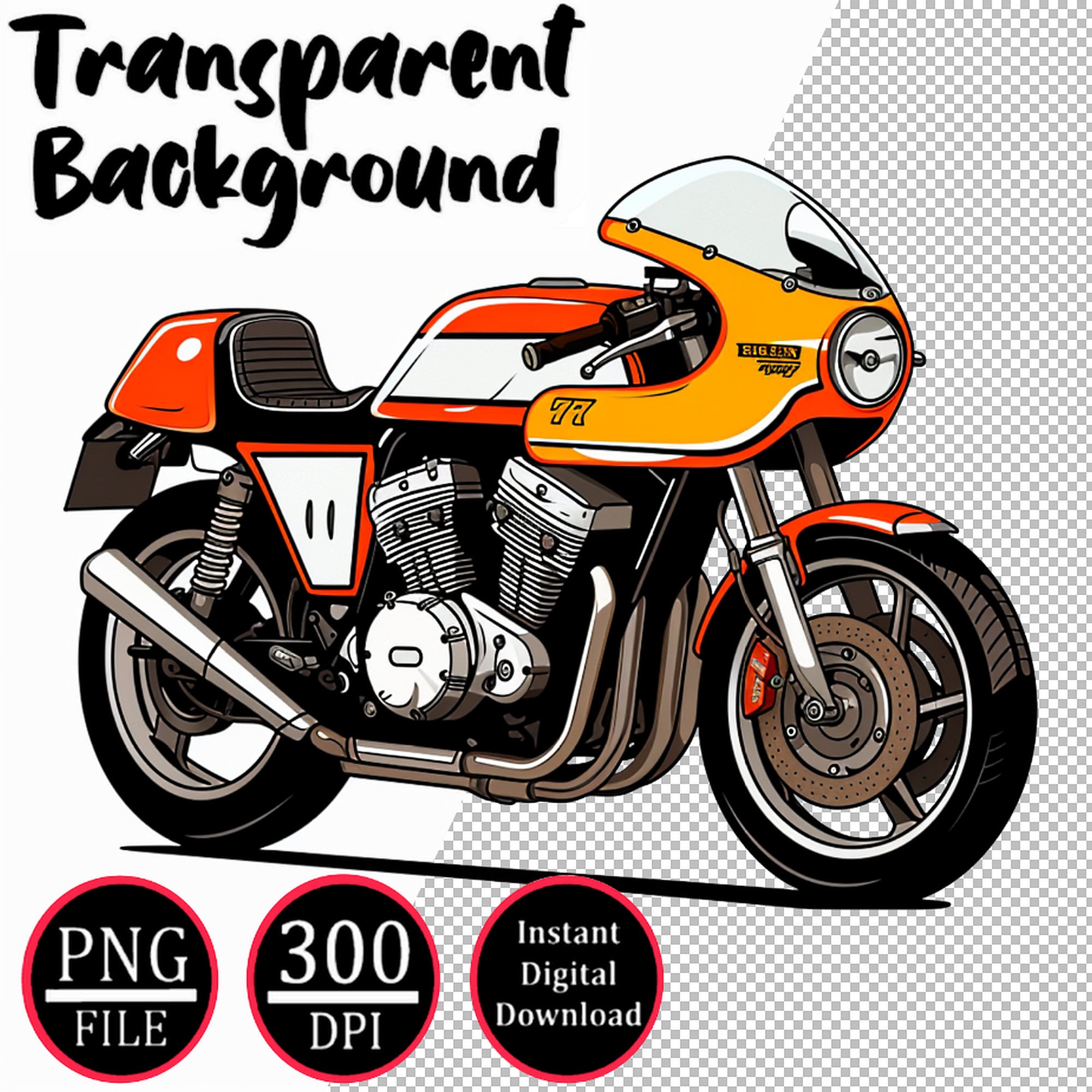 20 PNG - Retro Sport Motorcycle Clipart Bundle Vol. 1, Retro Motorcycle ...