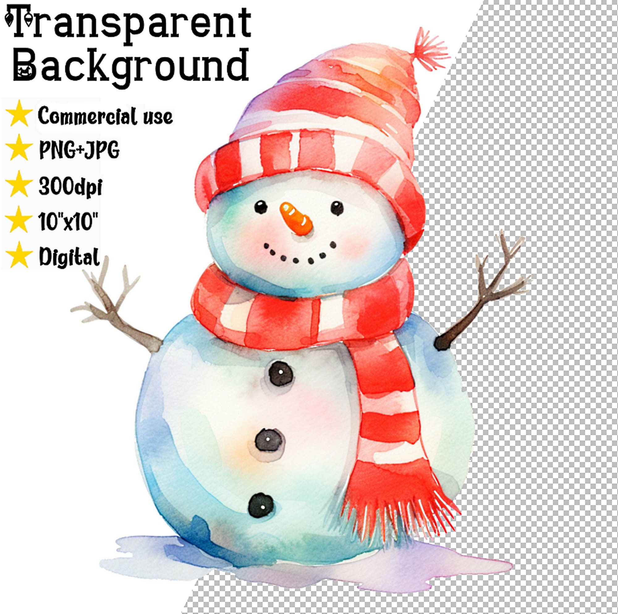 Cute Snowman Watercolor Clipart Bundle Vol.1, 20 High Quality ...