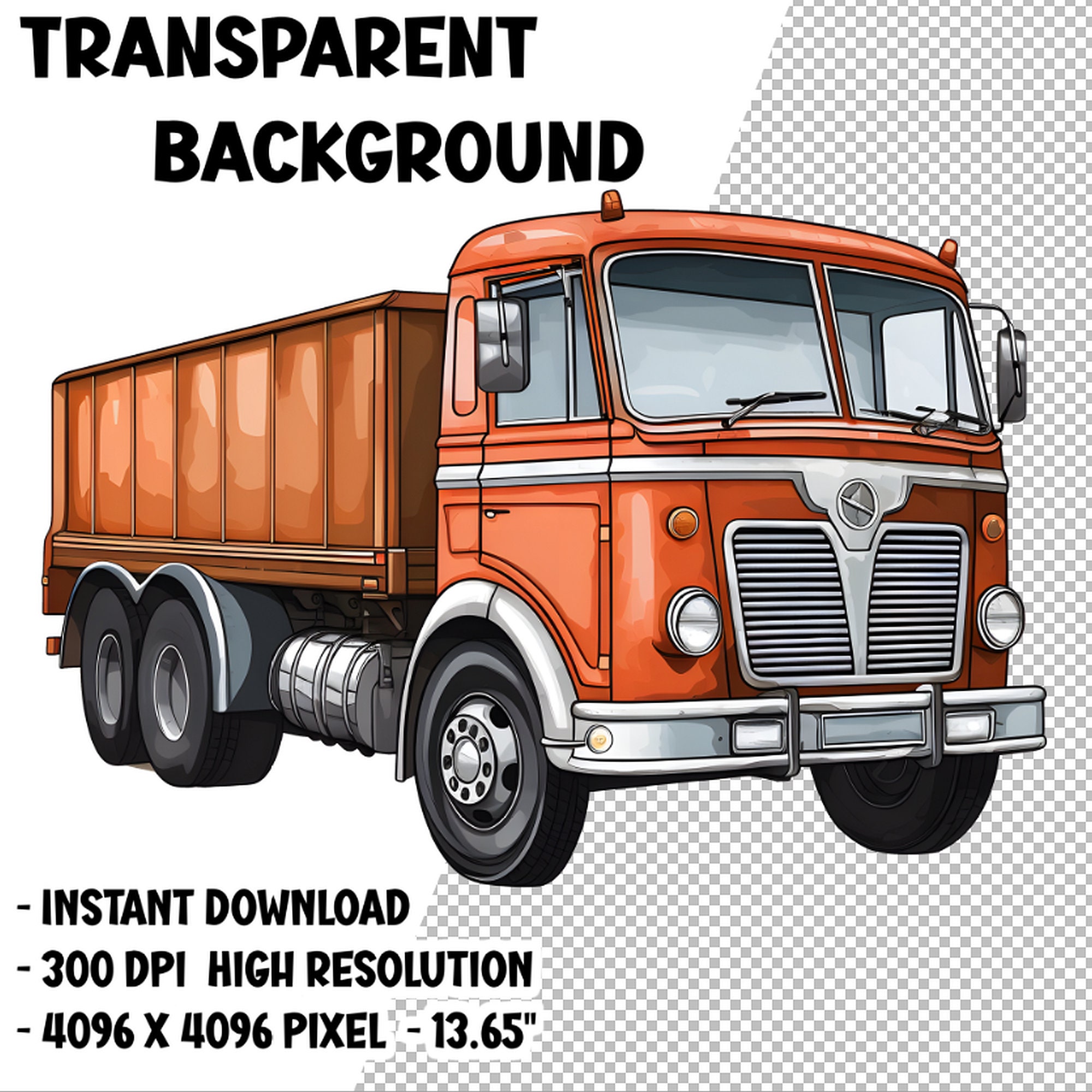 Classic Trucks Around the World Clipart Bundle Vol. 1, 40 Truck/vehicle ...