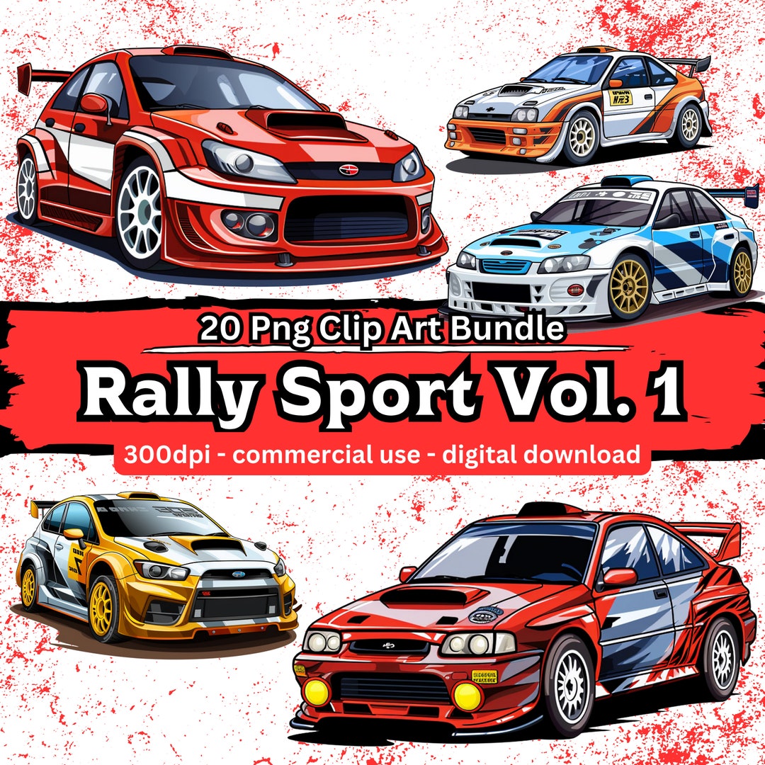 20 Rally Sport Clipart Bundle Vol. 1, Rally Motorsport Clip Art Set ...
