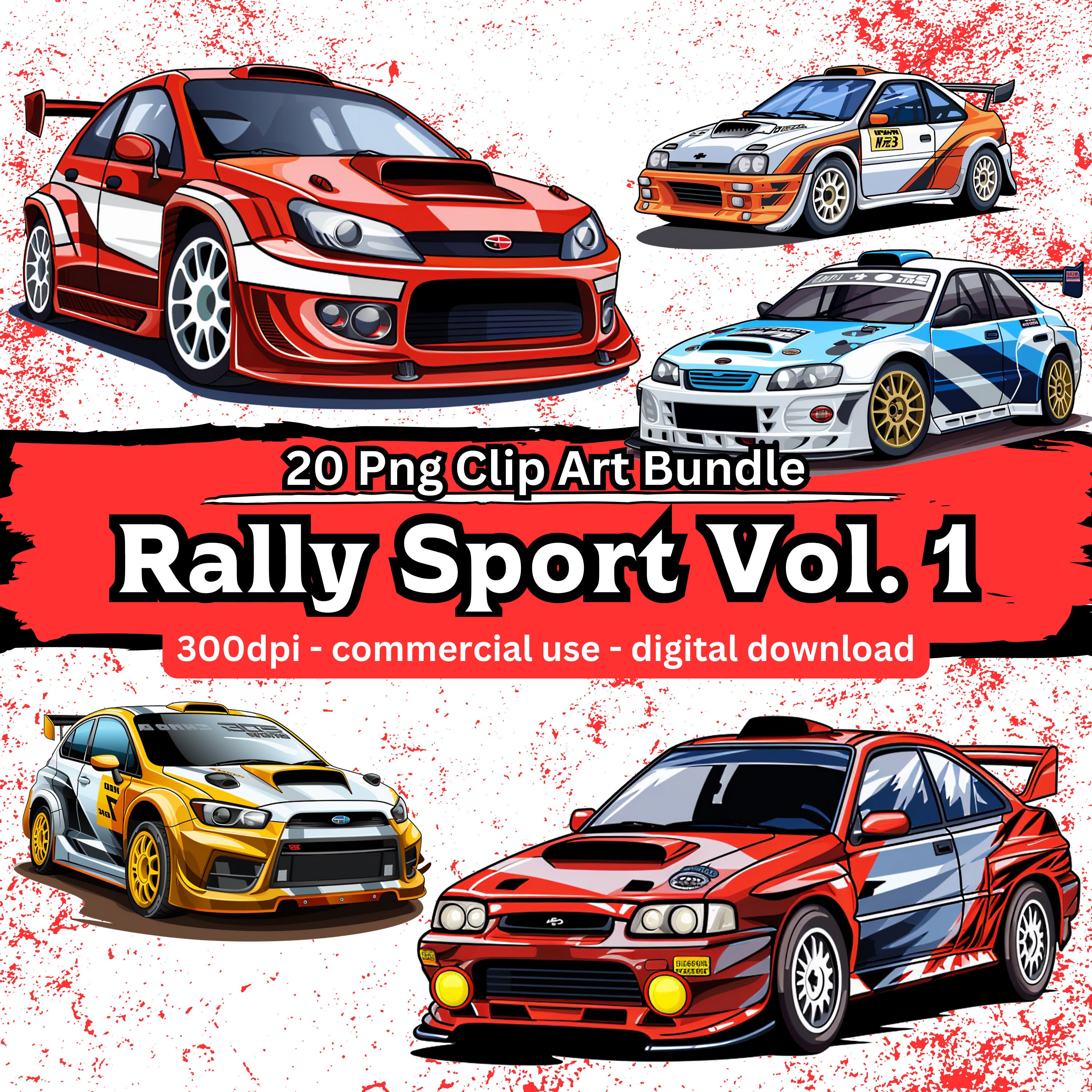 20 Rally Sport Clipart Bundle Vol. 1, Rally Motorsport Clip Art Set ...