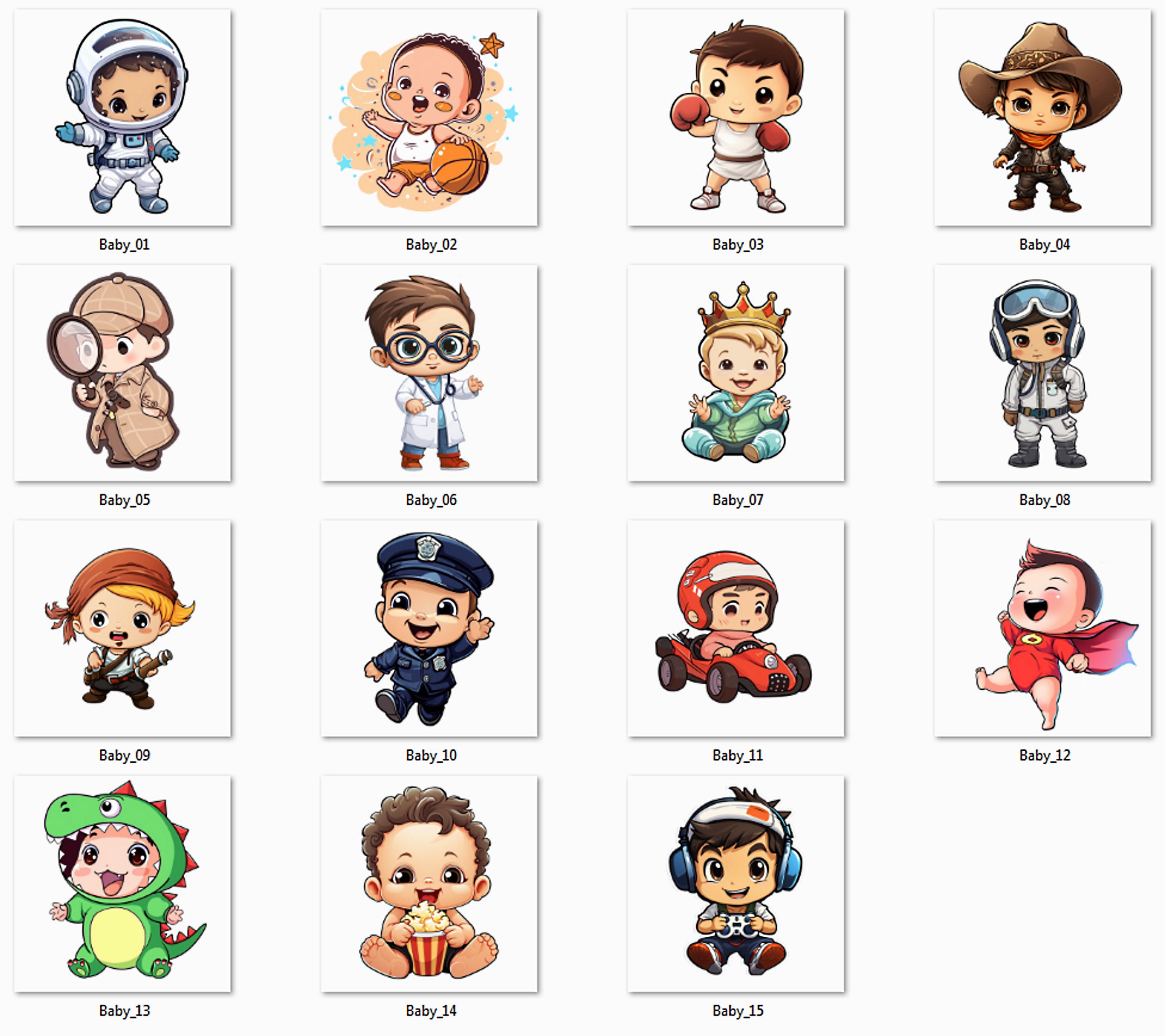 Cute Baby Mix Clipart Bundle Vol.1 15 PNGJPG Graphics Kids - Etsy