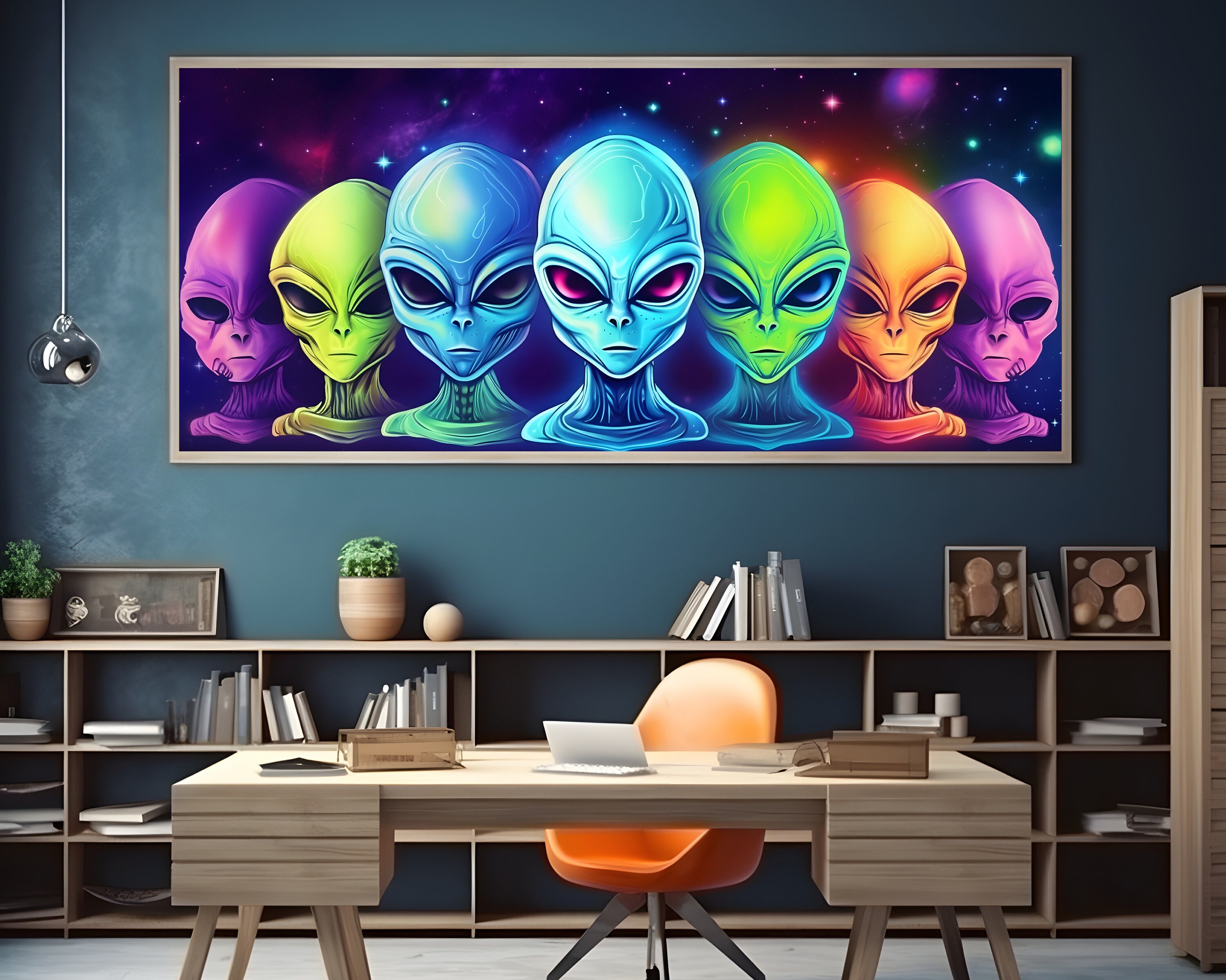 3 Alien Digital Art Prints Printable Pictures Poster Wall - Etsy