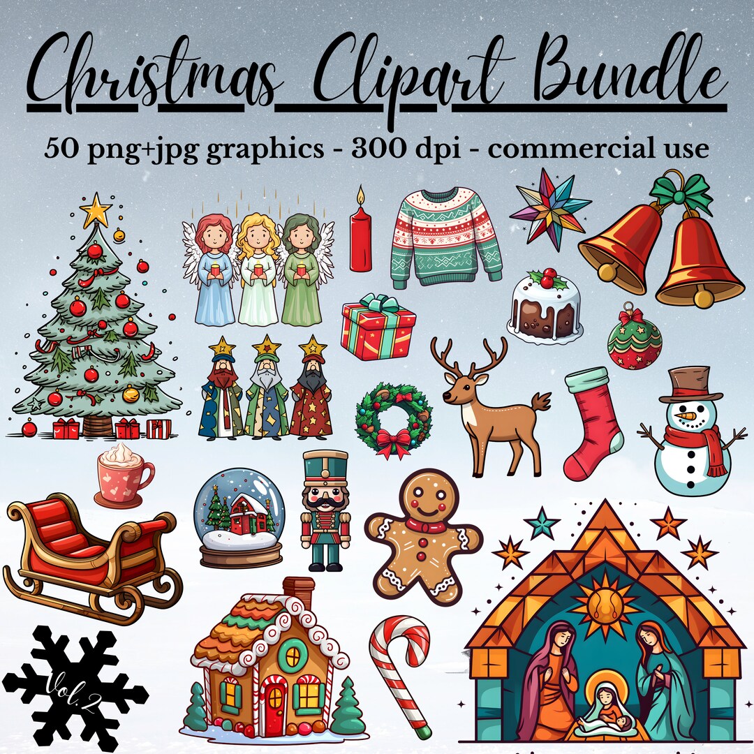 Christmas Clipart Package X-mas Graphics Stickers Christmas Gift ...