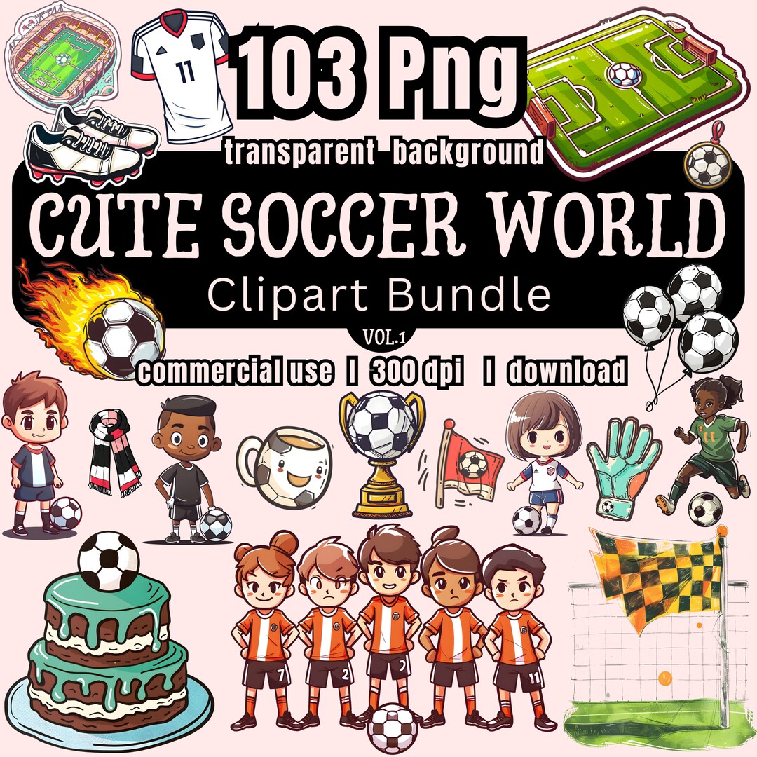 Soccer World Clipart Bundle Cute Soccer World Clip Arts 103 Transparent ...
