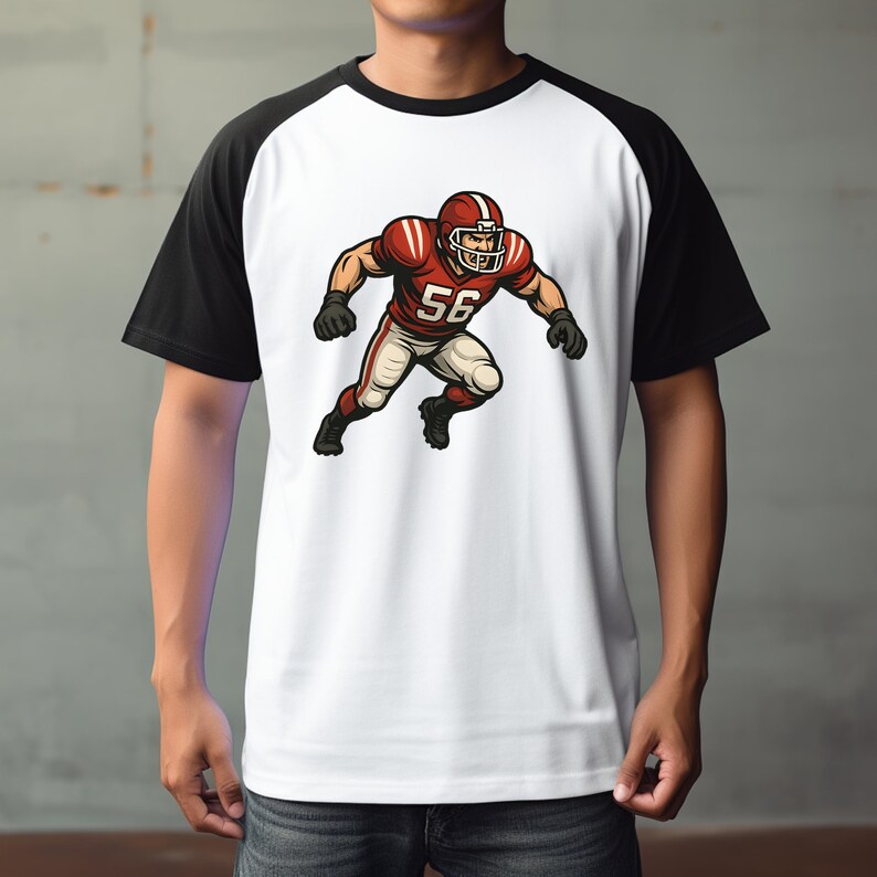 American Football Player Clipart Bundle I 53 Dynamic PNG Graphics ...