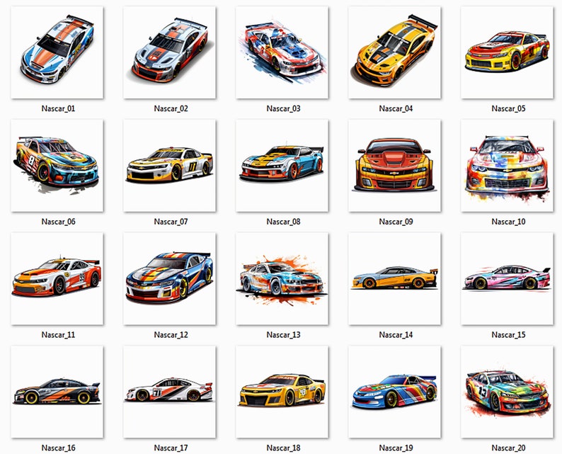 20 PNG Nascar Racing Car Clipart Bundle Vol.1, Stock Car Motorsport ...