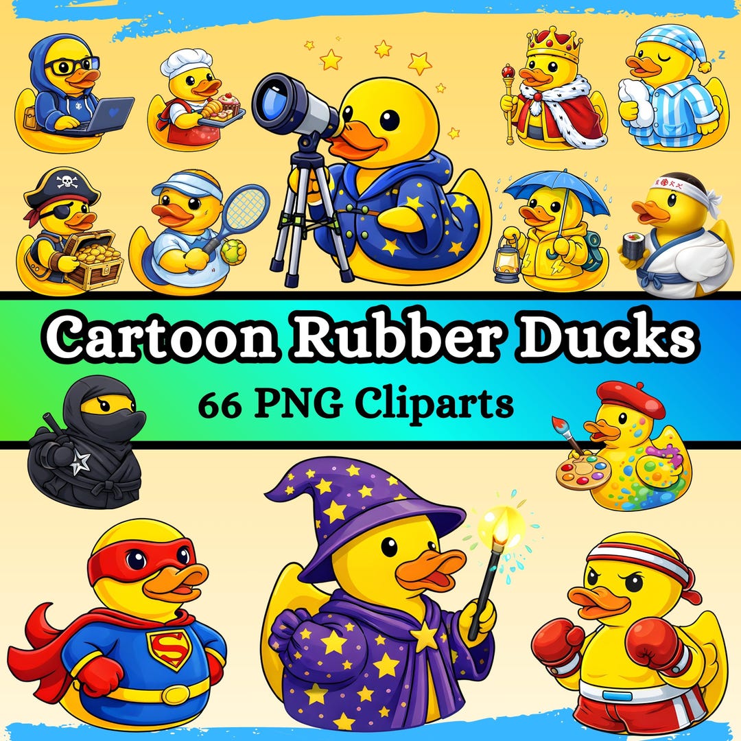 Rubber Duck Cliparts - 66 PNG Cartoon Ducks - Cute Rubber Duck Images ...