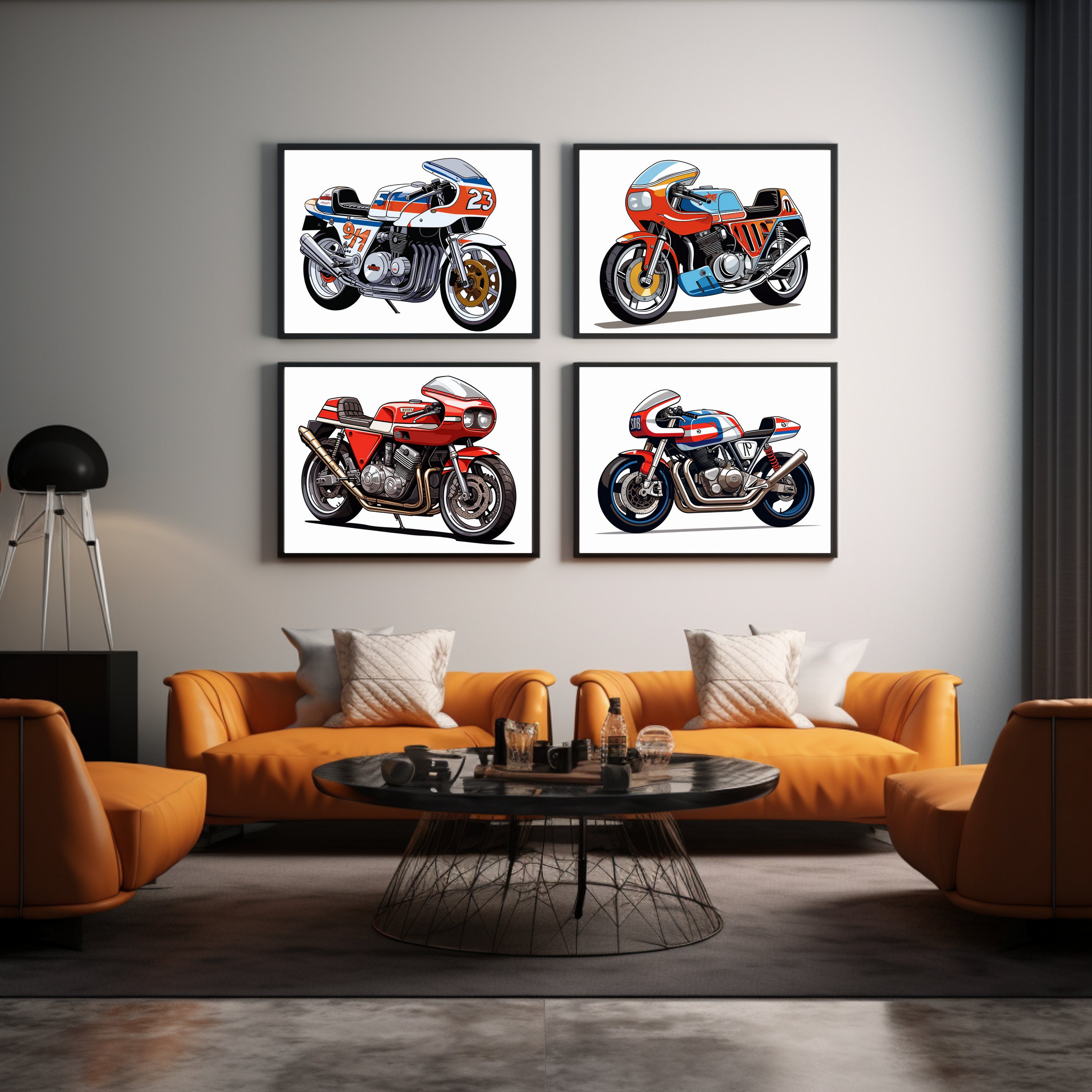 20 PNG - Retro Sport Motorcycle Clipart Bundle Vol. 1, Retro Motorcycle ...