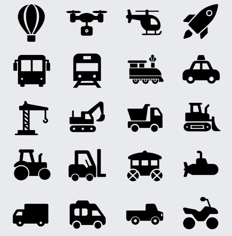 40 SVG Vehicle Icon Bundle Vehicle Icon SVG Package Vehicle Silhouettes ...