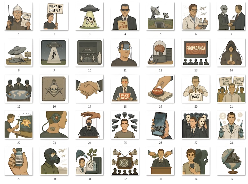35 Conspiracy Theory Cliparts - PNG Illustrations | Digital Humor ...