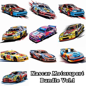Nascar Clipart Bundle Vol 1, 10 Stock Car Motorsport Racing Cars Clip ...