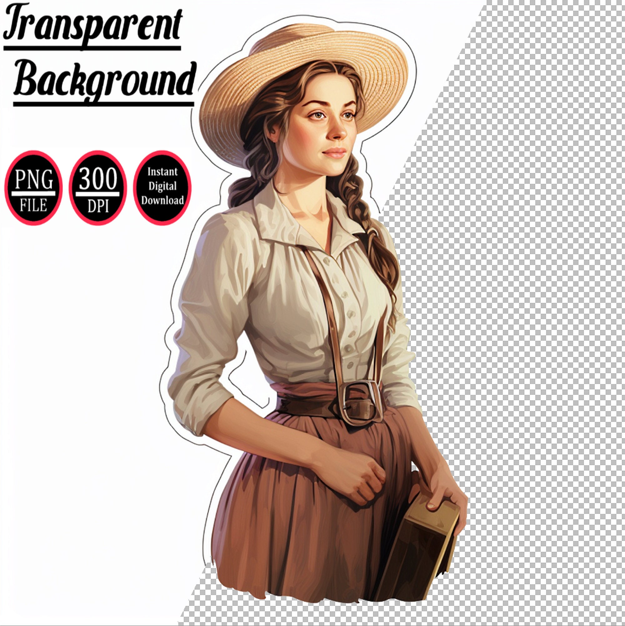 Vintage Farm Lady Clipart Bundle Vol.1, Farm Ladies Clip Arts, 12 ...