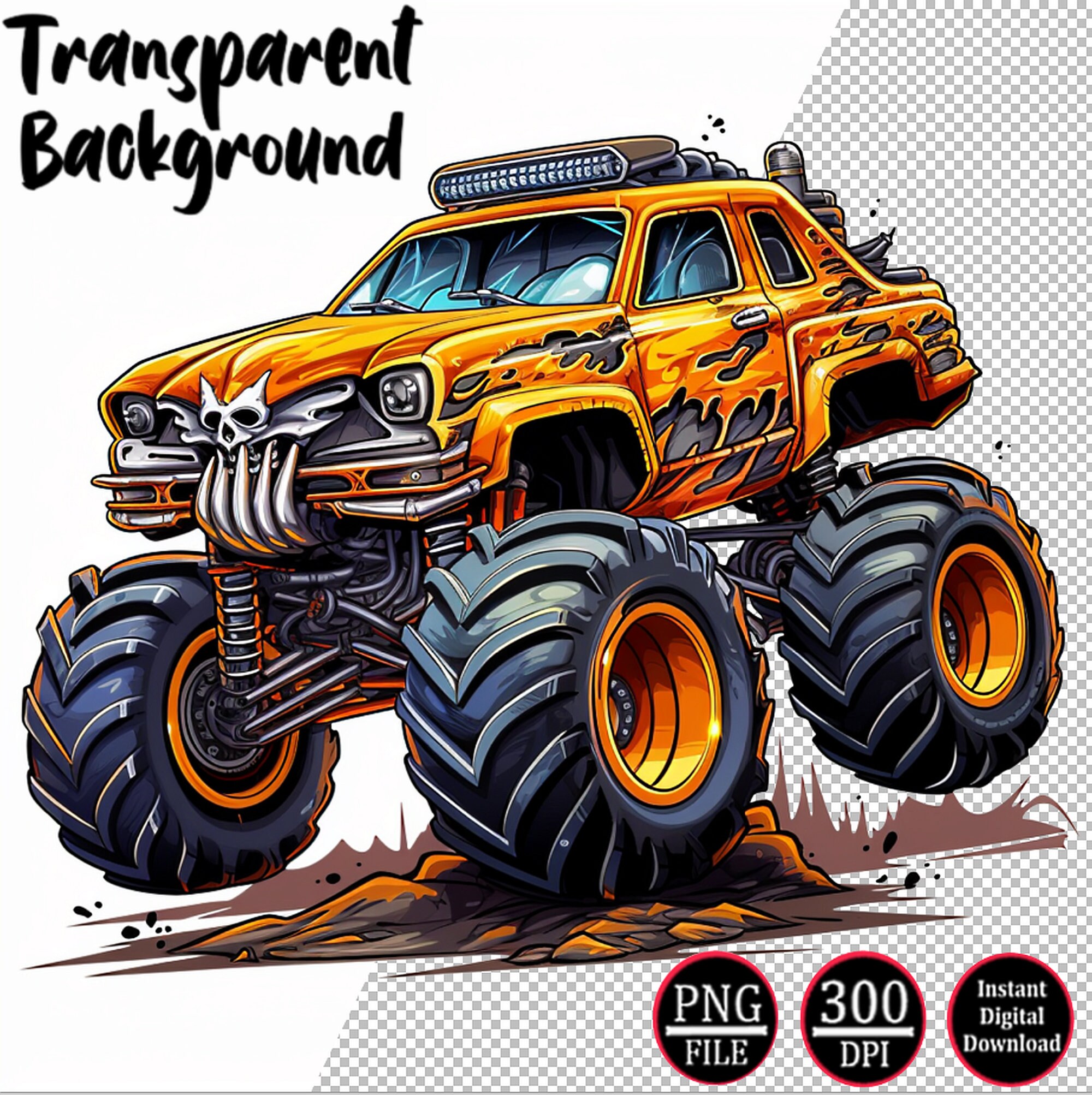 Monster Truck Clipart Mega Bundle 50 PNG Clip Art Set - Etsy