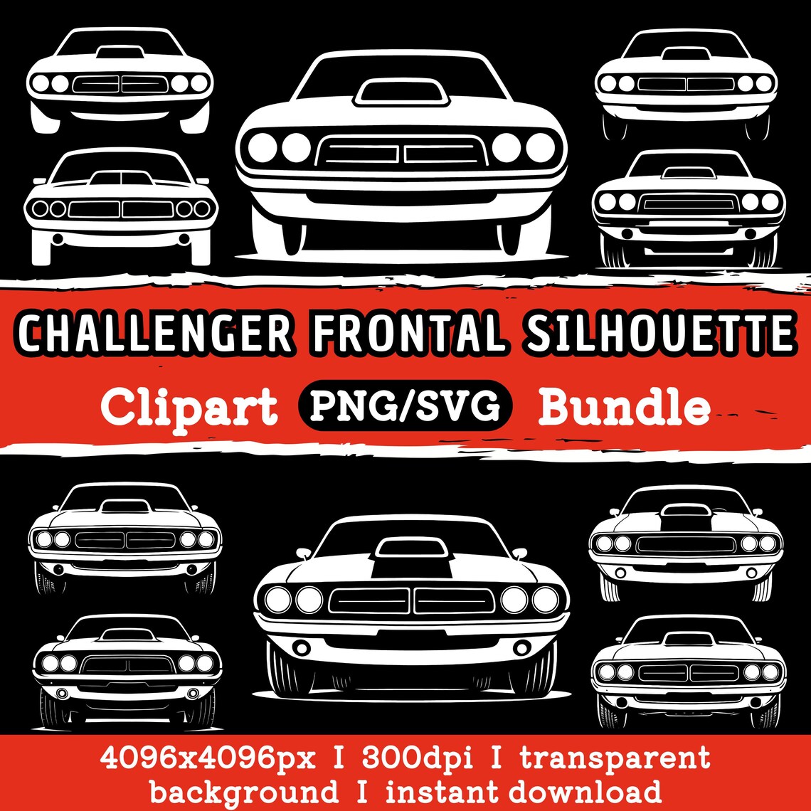 10 Challenger Front View Silhouette Cliparts – PNG & SVG Files | Vector ...