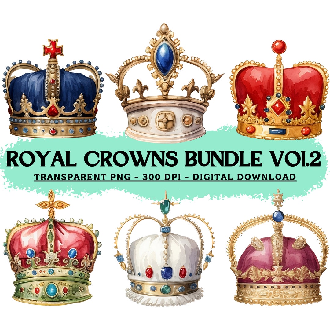 Royal Crowns Bundle Vol. 2 / Royal Crowns Clipart Bundle / 20 Crowns in ...