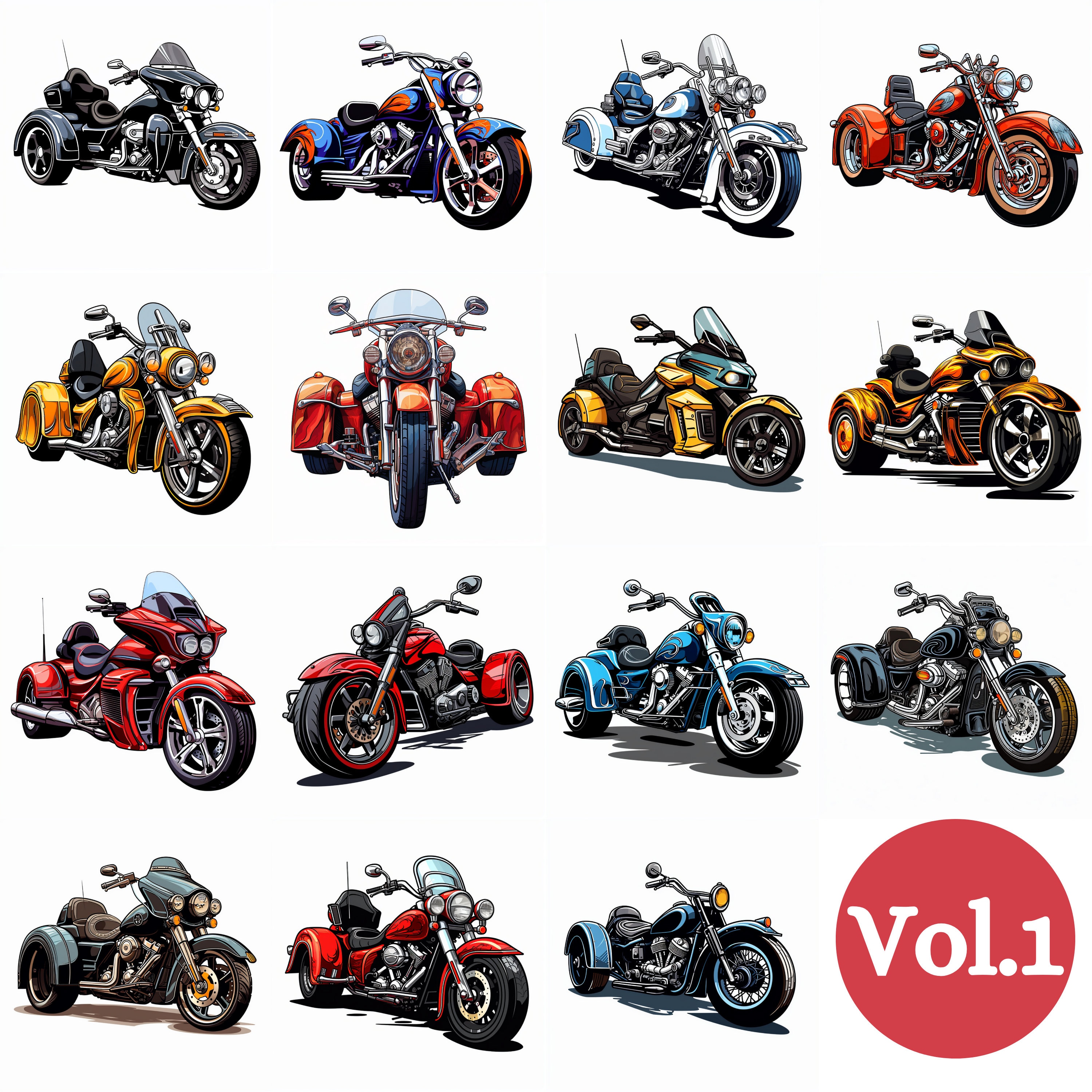 15 PNG - Trike Motorcycle Clipart Bundle Vol. 1, Trike Motorcycle Clip ...