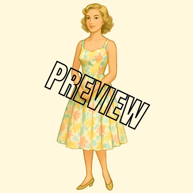 Vintage Women Clipart Bundle – 92 PNG Graphics | Retro Women ...