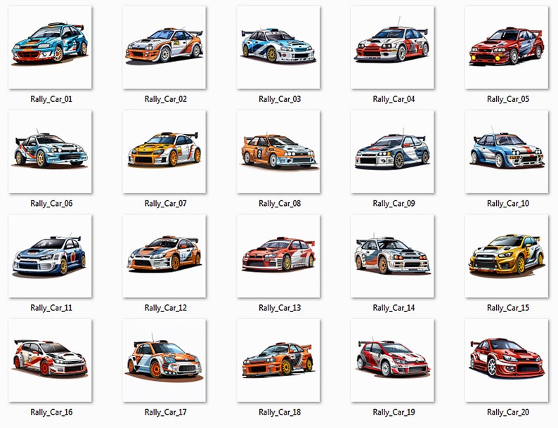 20 Rally Sport Clipart Bundle Vol. 1, Rally Motorsport Clip Art Set ...
