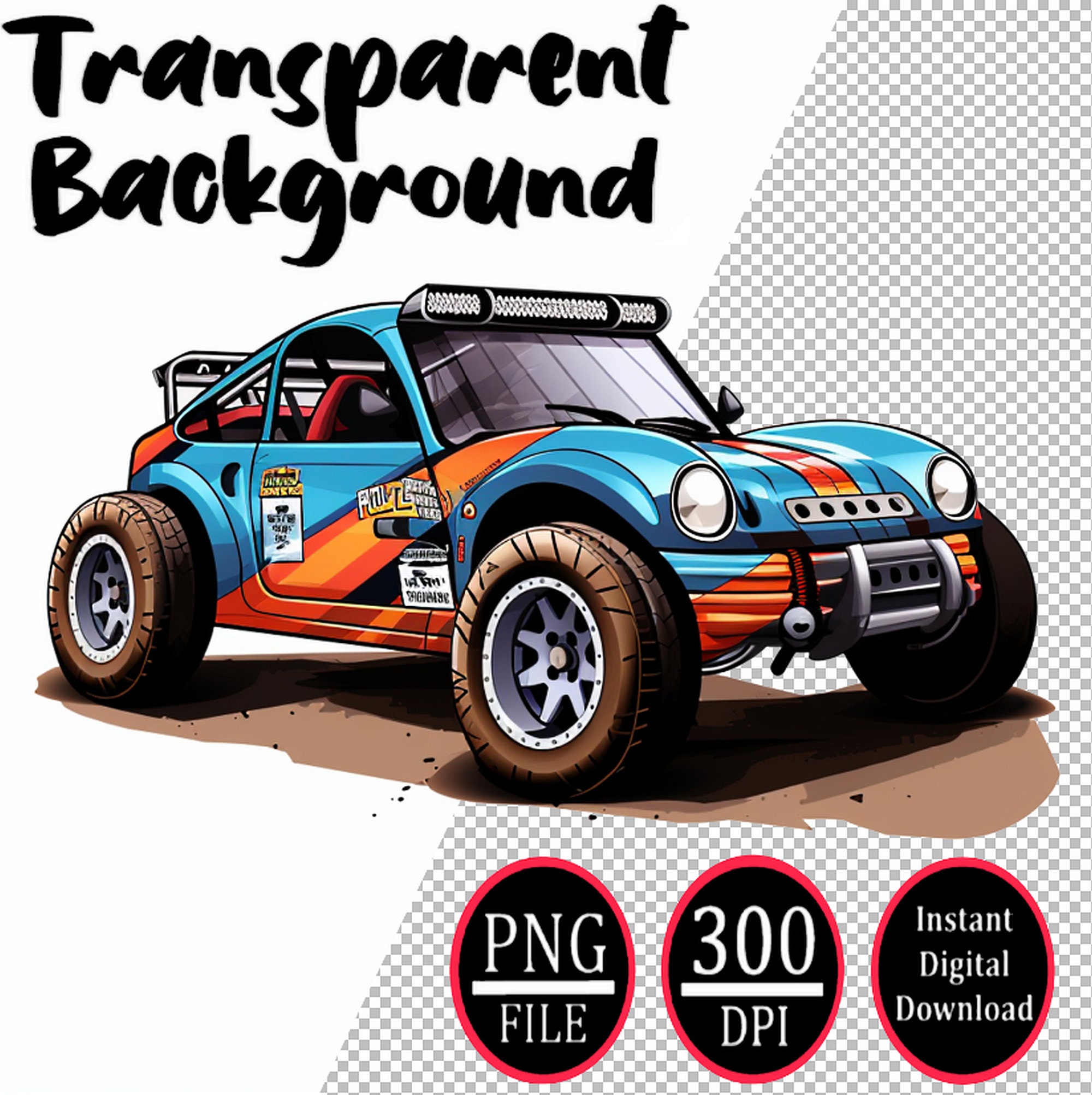 Dune Buggy Clipart Bundle Vol 1, 12 Offroad Beach Buggy PNG Clip Art ...