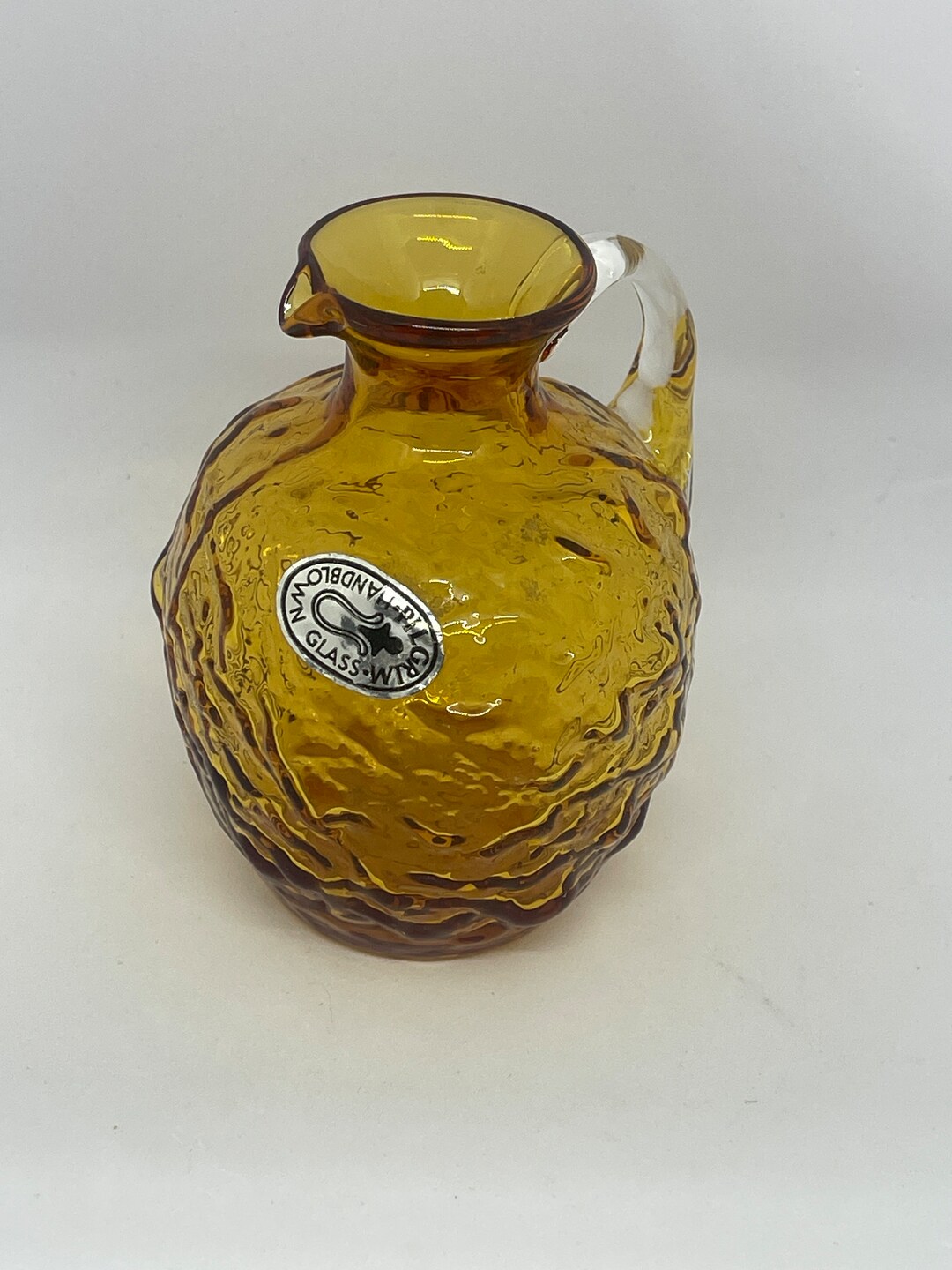 Vintage Pilgrim Amber Art Glass Pitcher / Creamer / Cruet With - Etsy