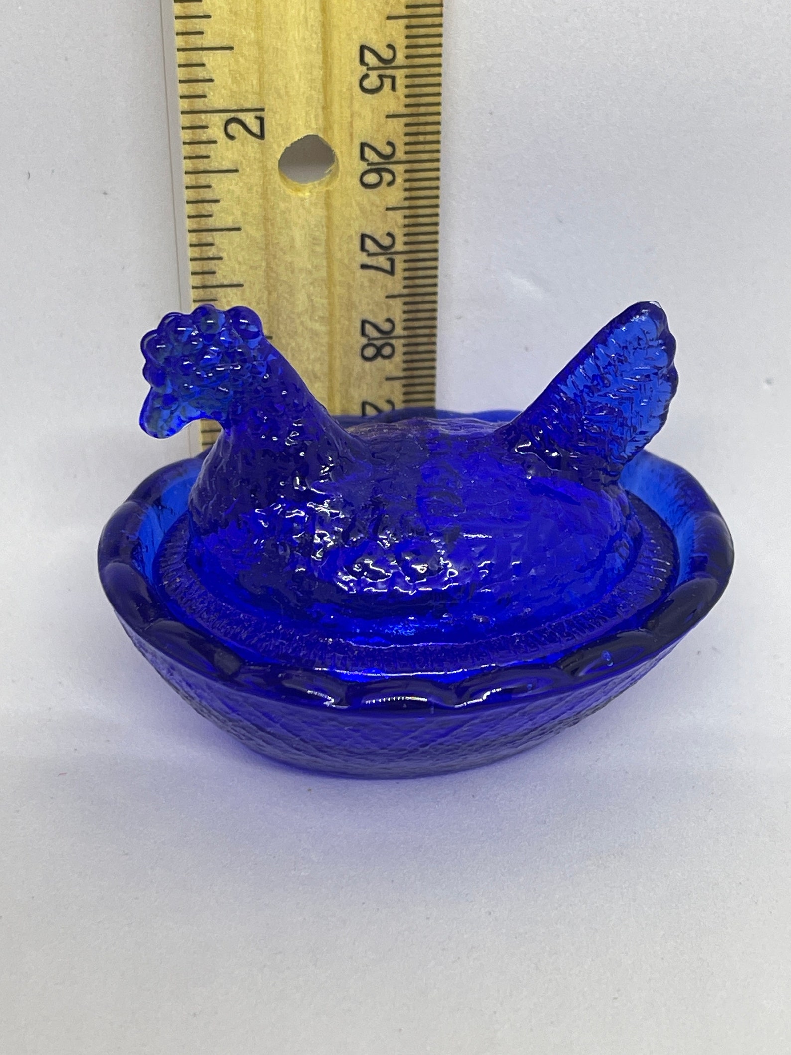 Hen on Nest Miniature Cobalt Blue Lidded Oval Decorative Collectible - Etsy
