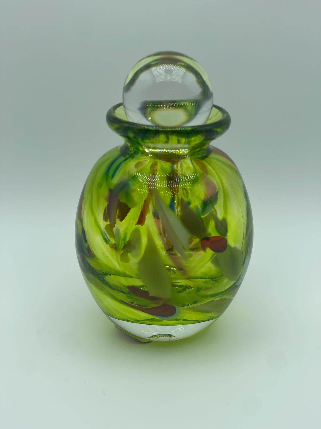 Ron Hinkle Red Hand Blown Art Glass Perfume Bottle With Stopper - Etsy