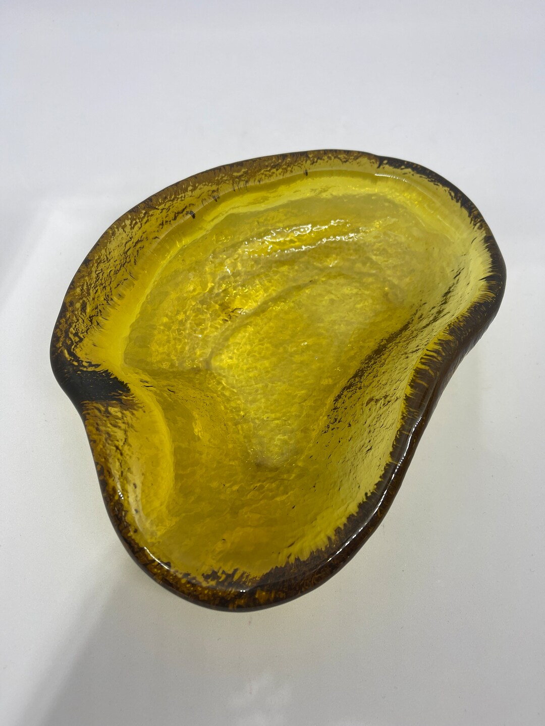 Blenko Amber Amoeba Free Form Hand Blown Trinket Ash Tray - Etsy