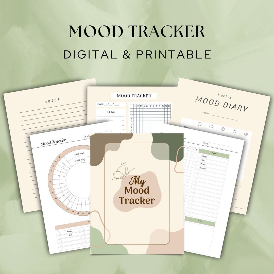 My Mood Tracker - Digital and Printable, Mood Journal, Mood Chart, Mood ...