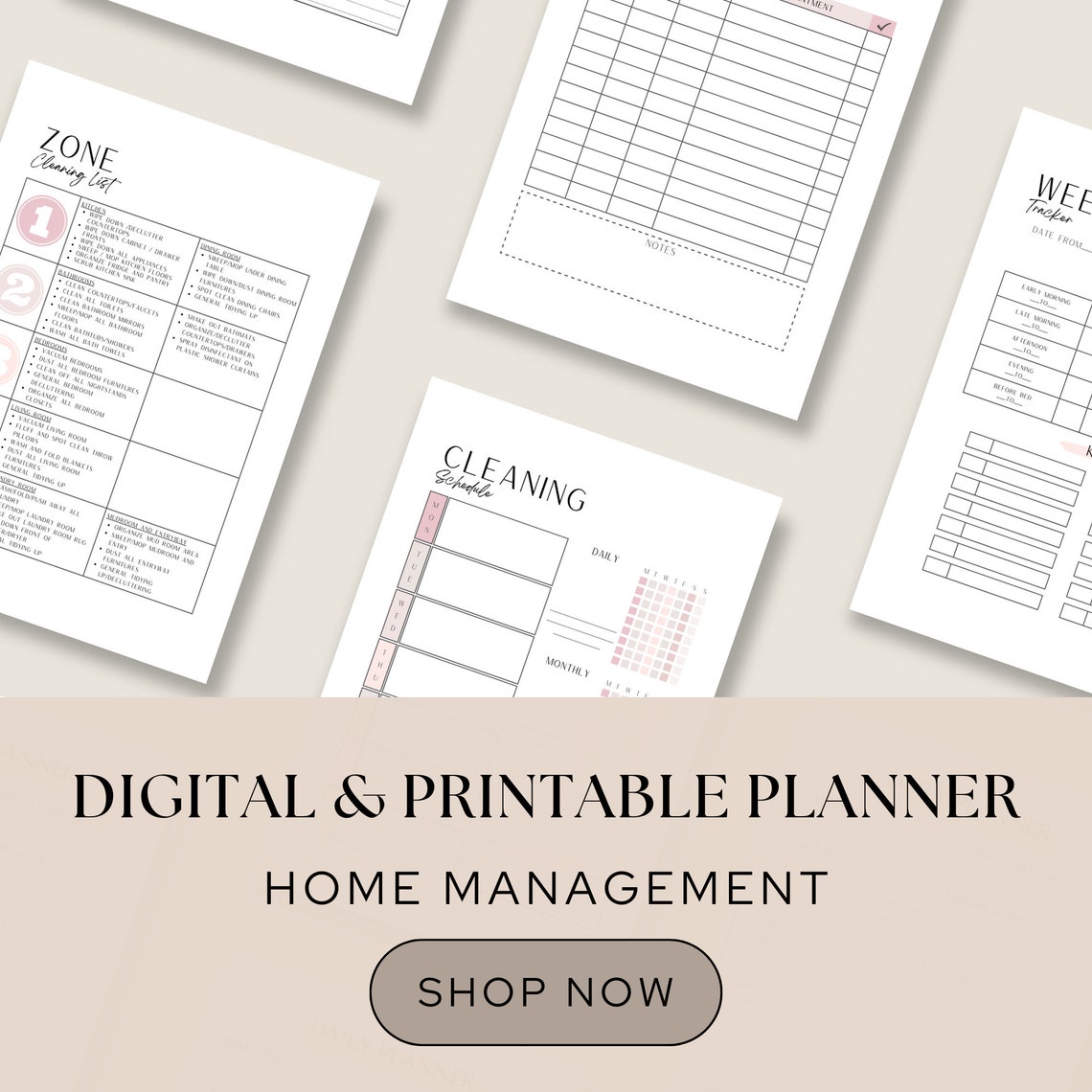 Home Management Planner | ADHD Planner | Digital and Printable Planner ...