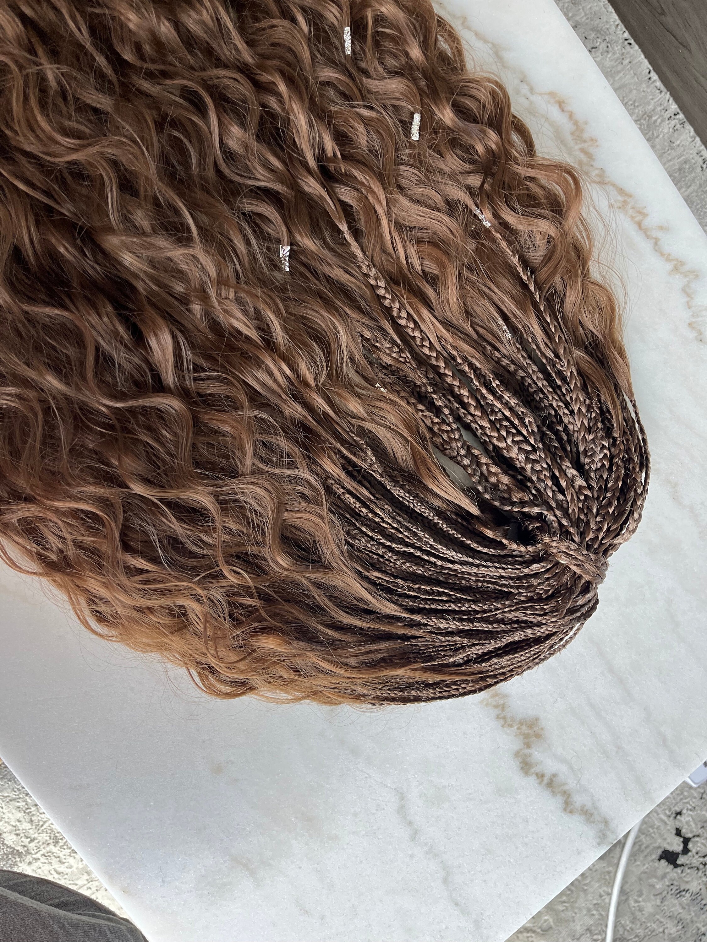Handmade Safe Double Ended Braids Extensions With Loose Curly Wavy End ...