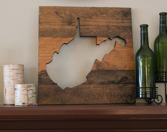 West Virgina Rustic Wood State Cut Out, Wood Art Sign, West Virginia Wood Sign - Etsy