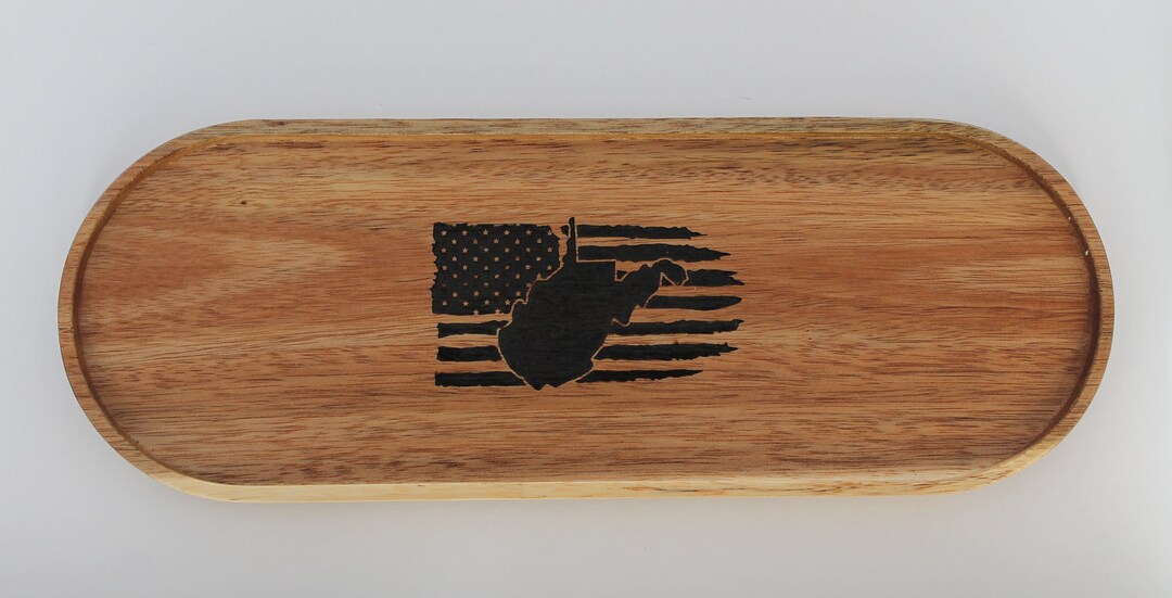 11" Oval West Virginia American Flag Valet Tray, Key Holder, Jewelry ...