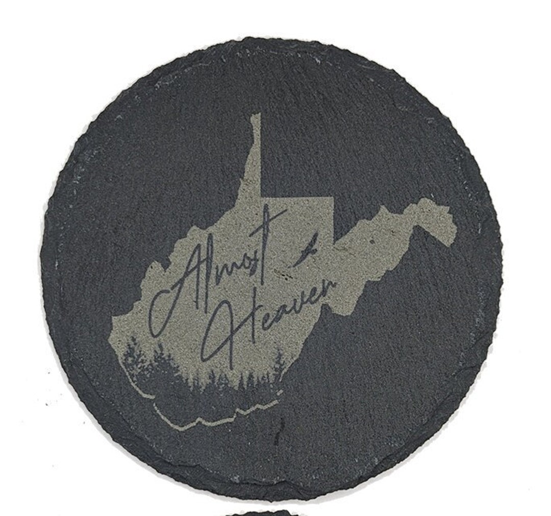 Set of 4 or 8 West Virginia Custom 4" Round Slate Coasters AH - Etsy
