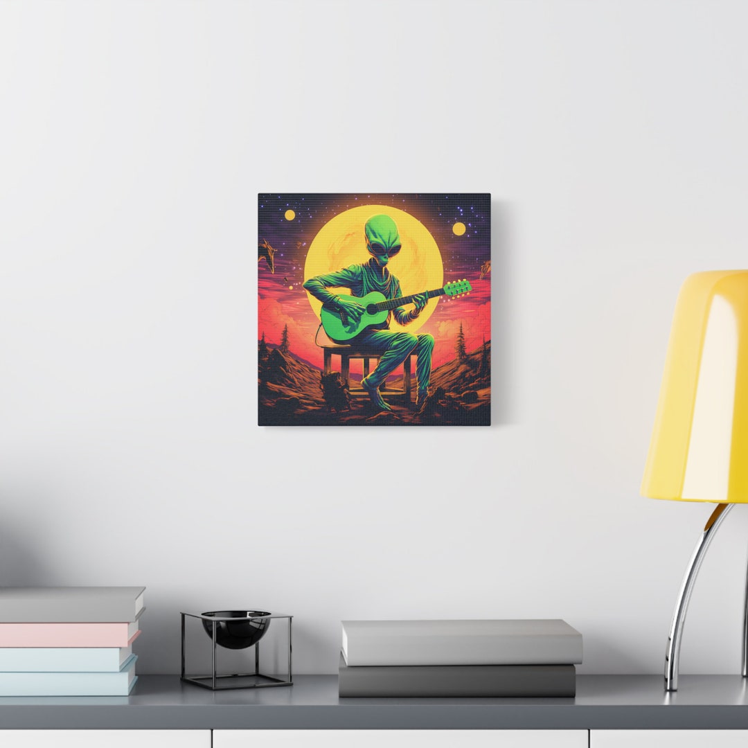 Alien Artwork, Alien Canvas Print, Alien Music Art, Extraterrestrial ...