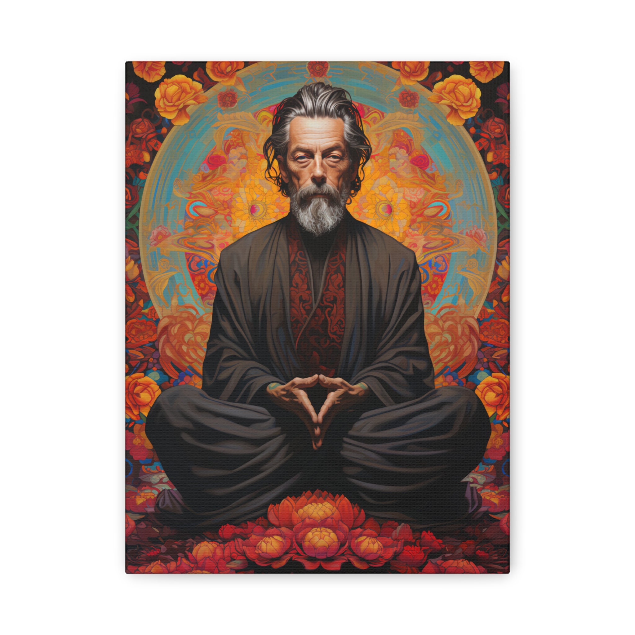 Alan Watts Art, Alan Watts Meditating, Canvas Art, Psychedelic Alan ...