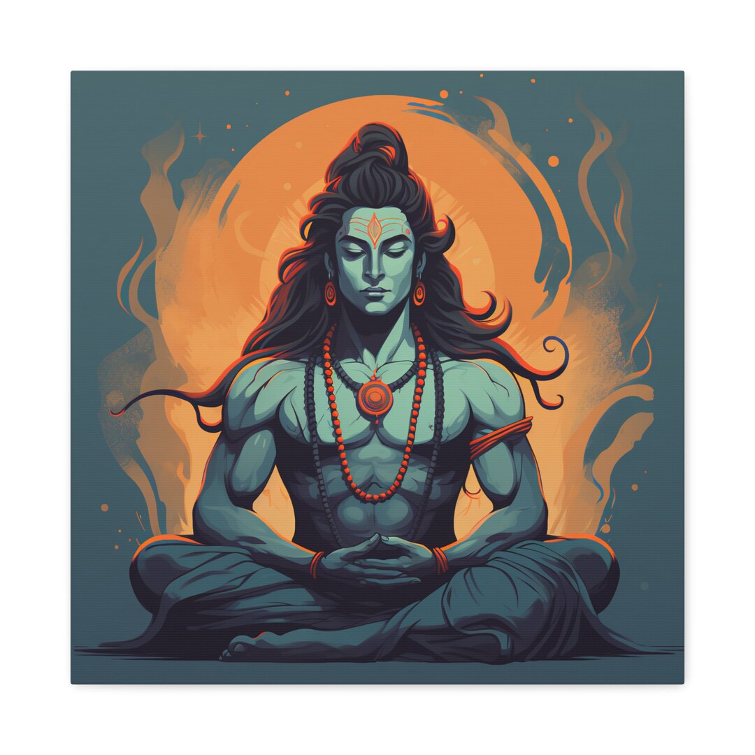 Indian Wall Art, Lord Shiva Art, Yogi, Adiyogi Art, Vedic Art, Canvas ...