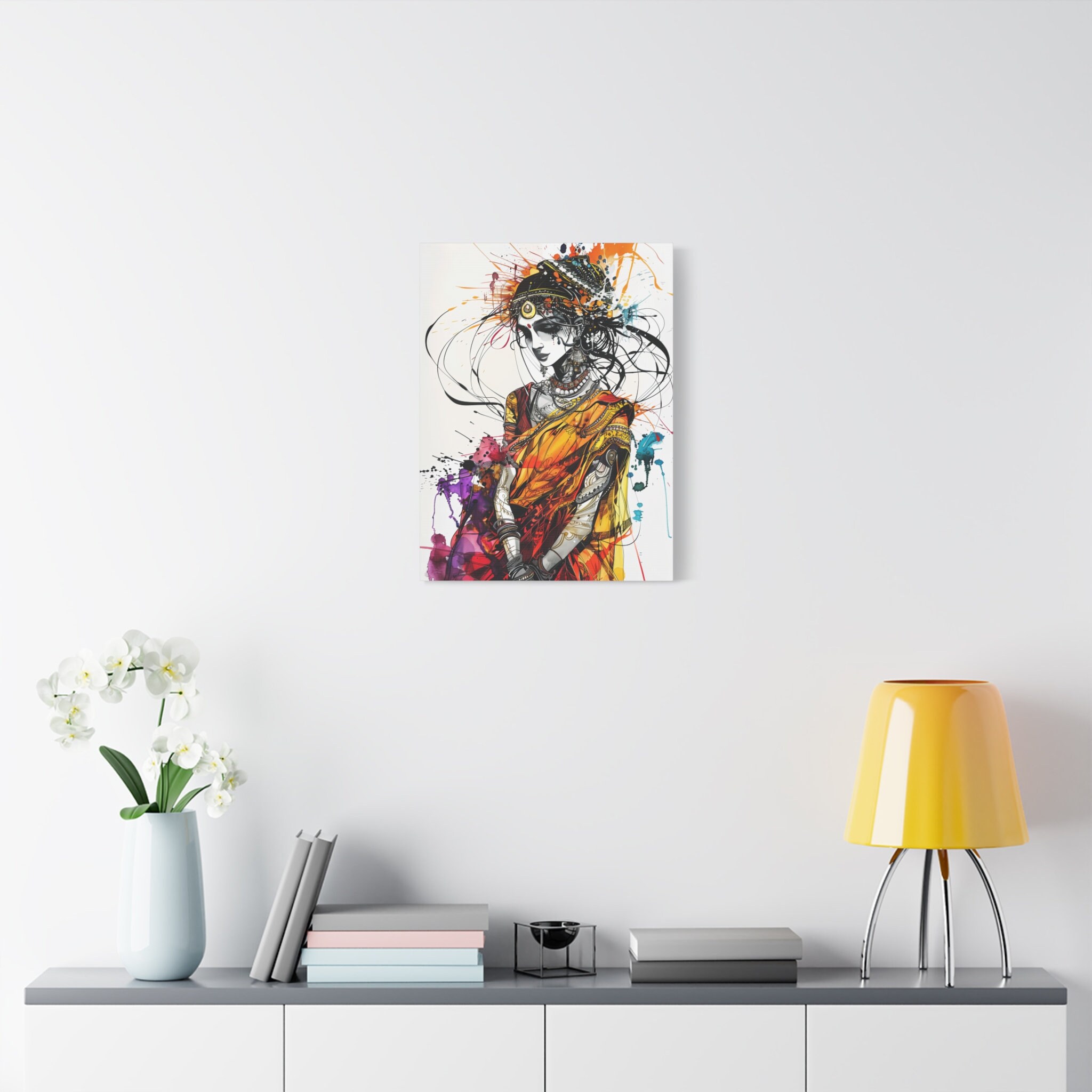Desi Girl Art Canvas, Extra Large Wall Art Abstract, Indian Girl ...