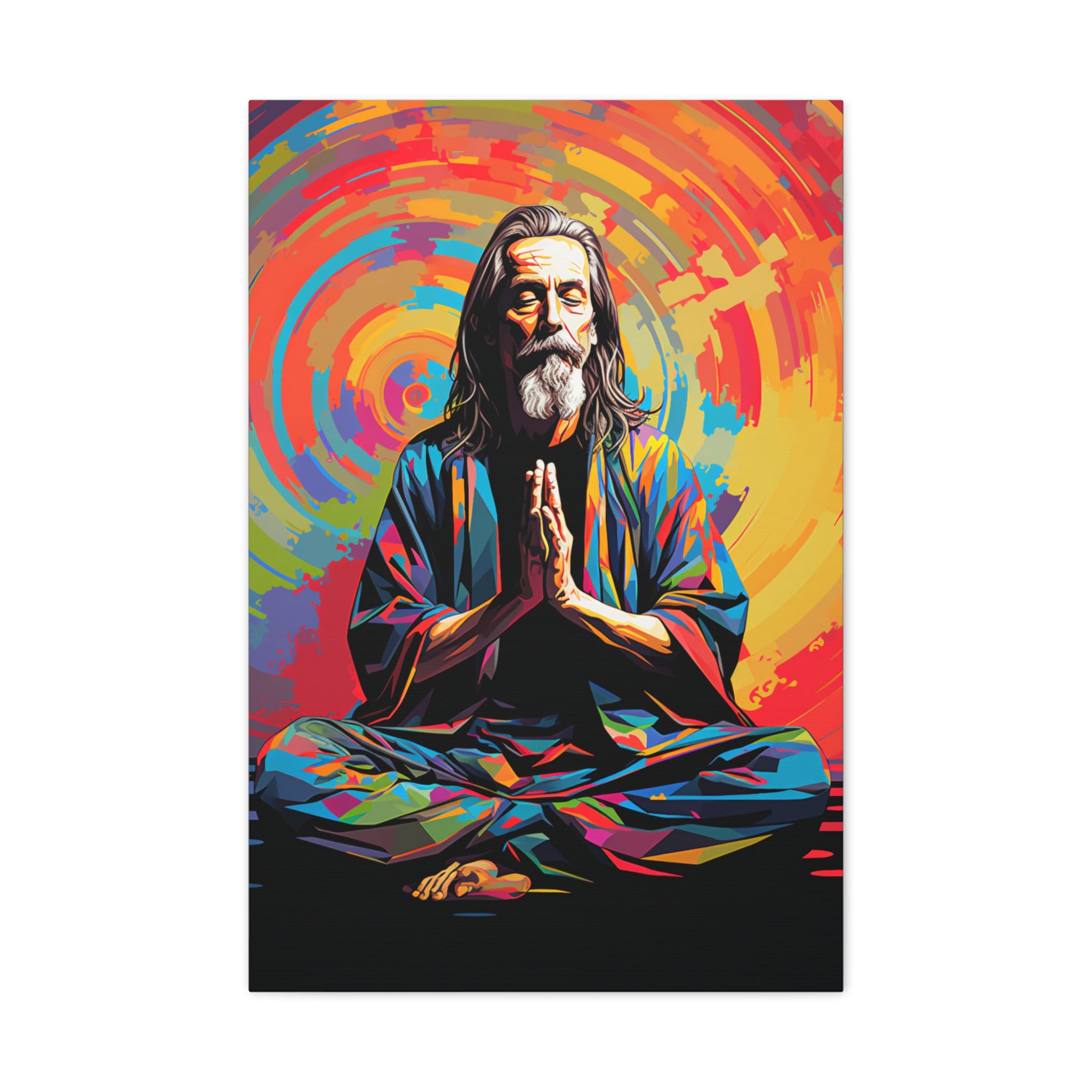 Alan Watts Art, Alan Watts Meditating, Canvas Art, Psychedelic Alan ...